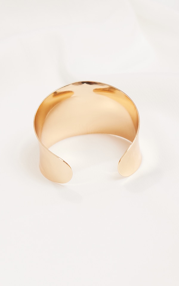 Gold Simple Curved Cuff Bangle | Accessories | PLT