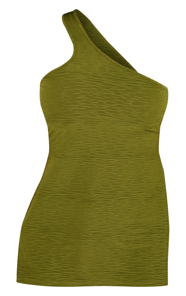 Shape Khaki Textured One Shoulder Split Side Top | PrettyLittleThing USA