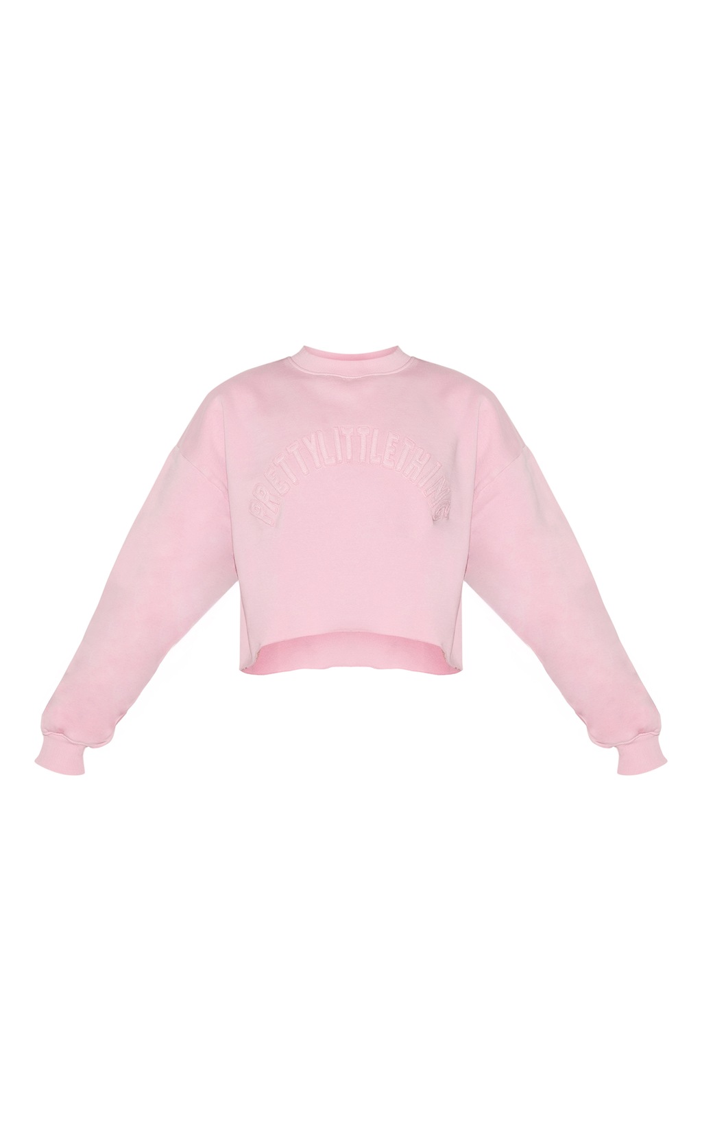 PLT Tall Washed Pink Varsity Crop Sweatshirt | Tall | PLT
