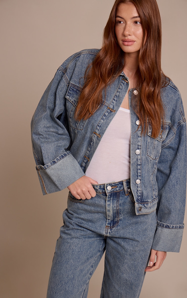Vintage Turn Up Cuff Jacket | Denim | PLT IRE