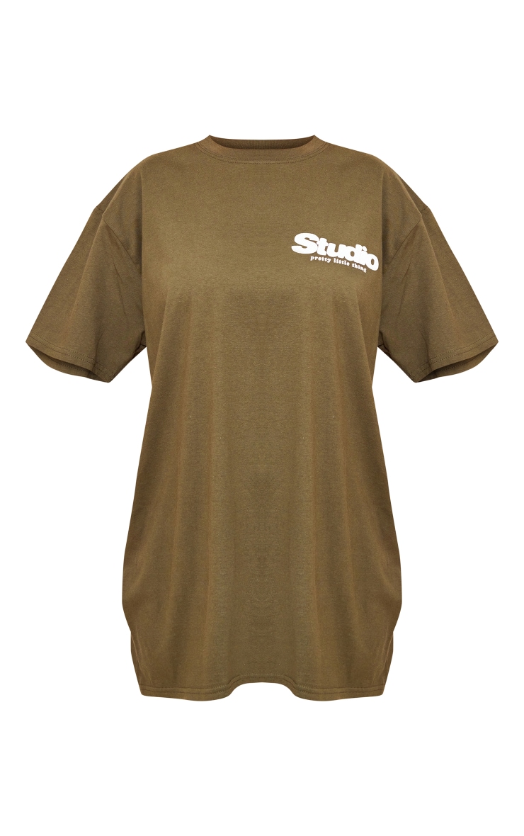 Plt Green Washed Studio Puff Printed T Shirt | PrettyLittleThing USA