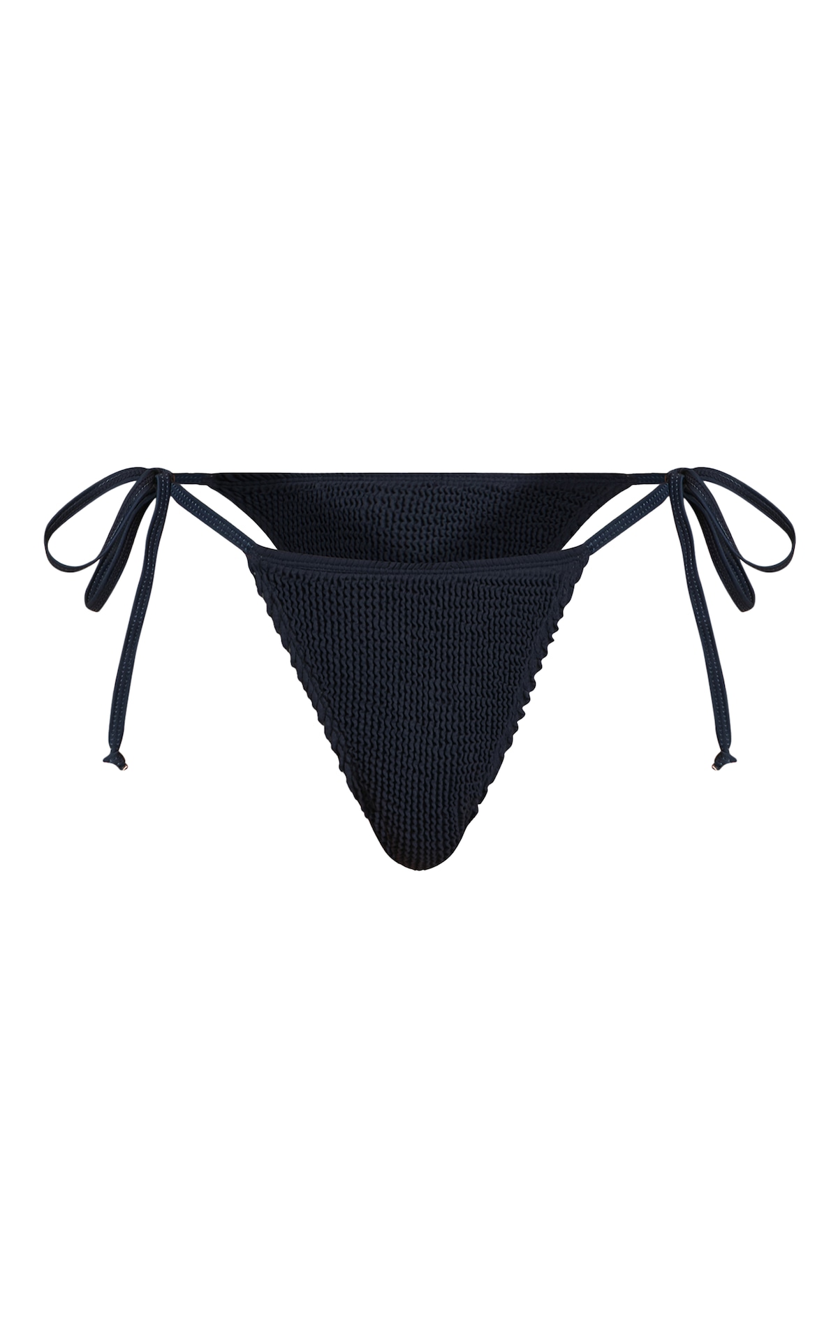 Navy Crinkle Double Tie Side Bikini Bottoms | Swimwear | PLT USA