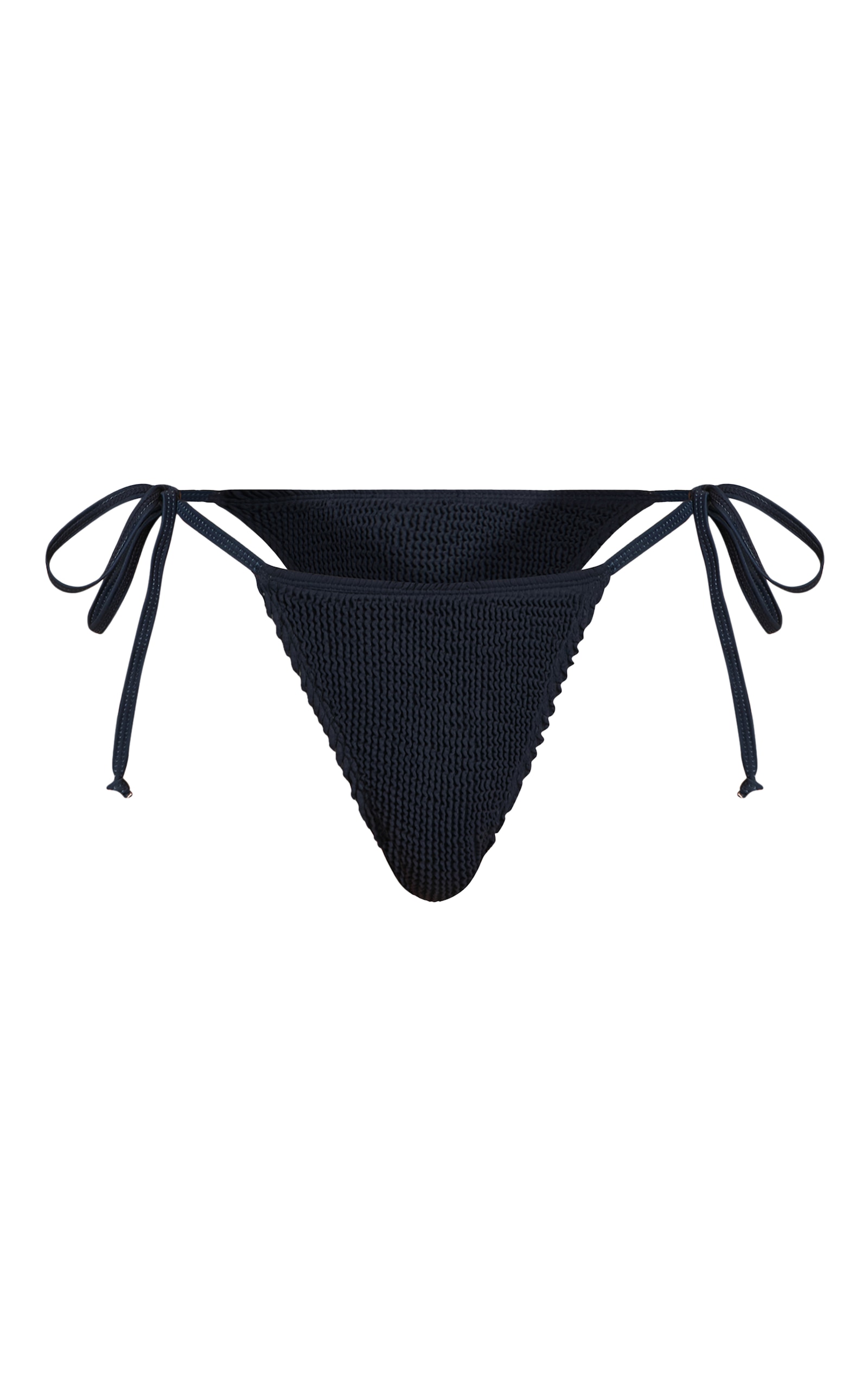 Navy Crinkle Double Tie Side Bikini Bottoms | Swimwear | PLT