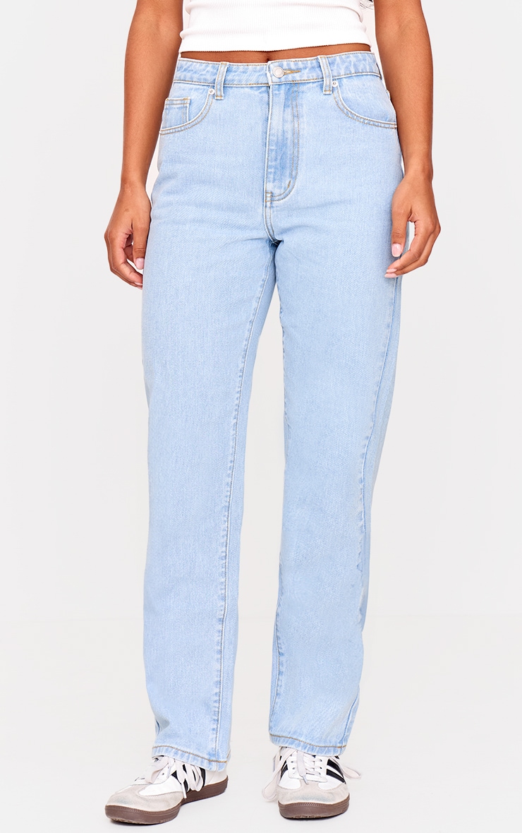 PLT Light Blue Wash High Waist Straight Leg Jeans | Denim | PLT USA
