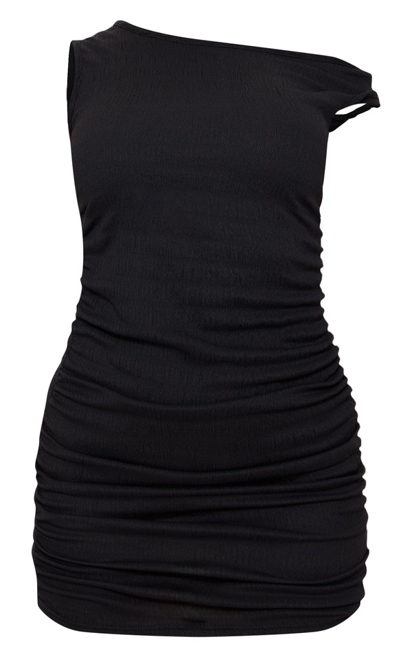 Black Textured Boat Neck Sleeveless Bodycon Dress | Dresses ...