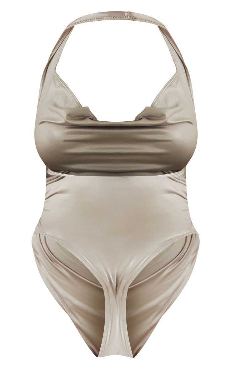 Shape Olive Matte Slinky Cowl Bodysuit | Shape | PLT UAE