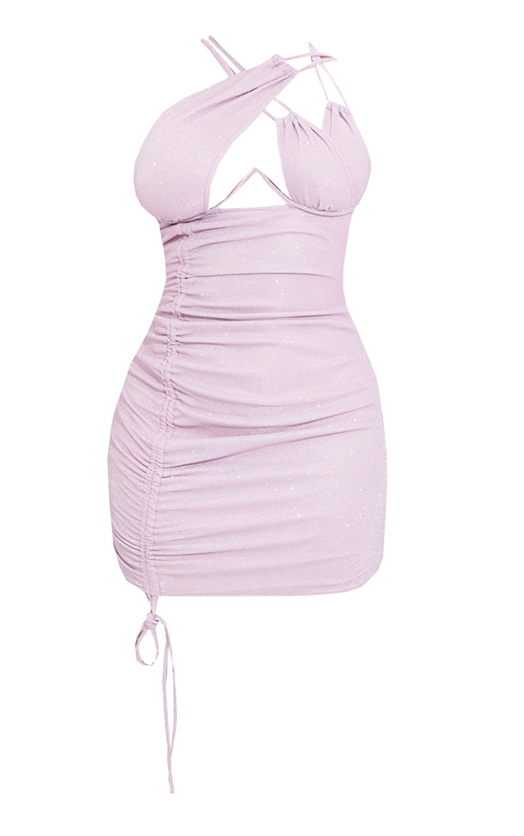 Shape Light Pink Glitter Cup Ruched Bodycon Dress | Shape ...