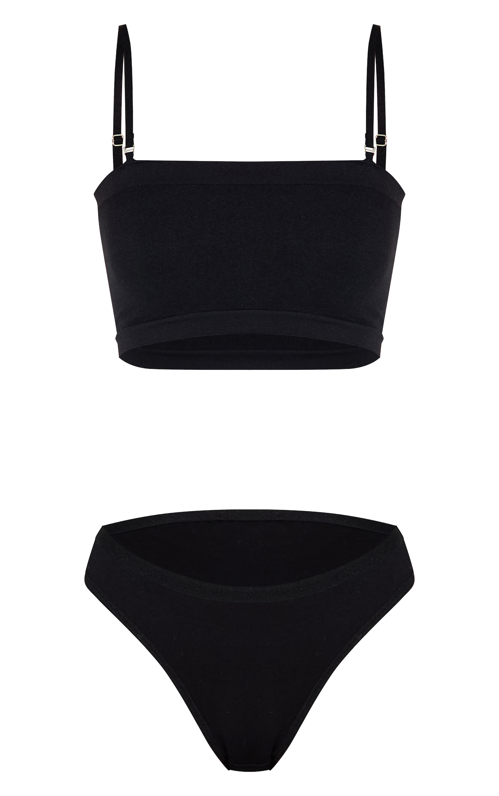 Black Seamless Bandeau Removeable Strap Bra | Lingerie & Nightwear ...