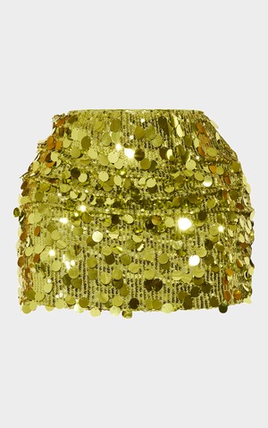Shape Lime Disc Sequin Mini Skirt | Shape | PrettyLittleThing USA