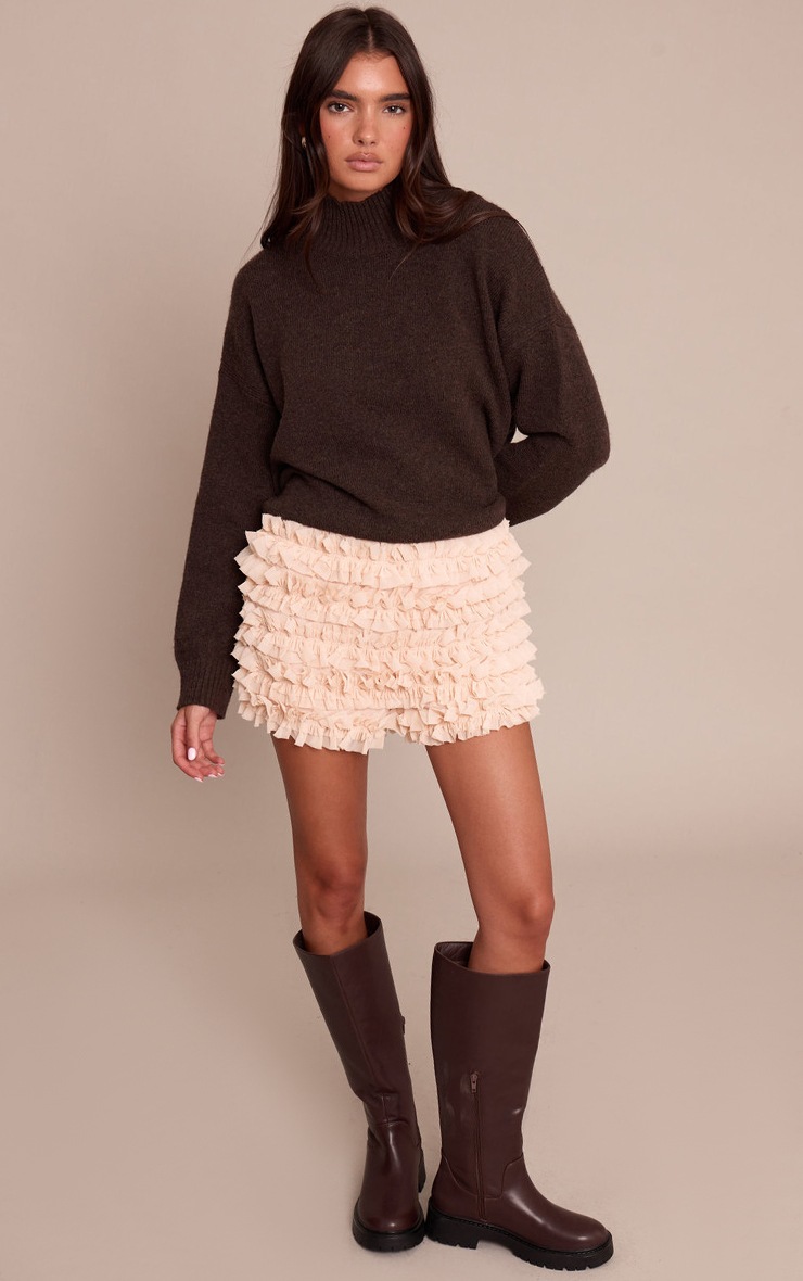 Beige Chiffon Ruffle Bloomers | Bottoms | PLT CA