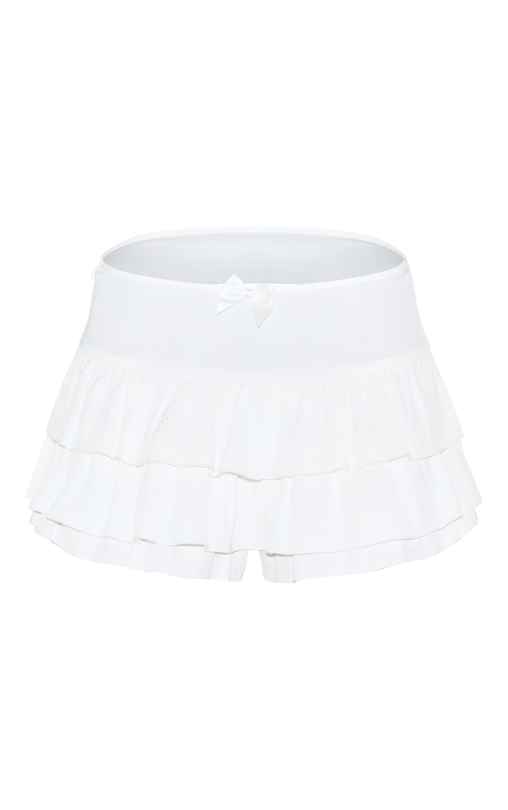 White Bow Detail Tailored Frilly Bloomers | Bottoms | PLT