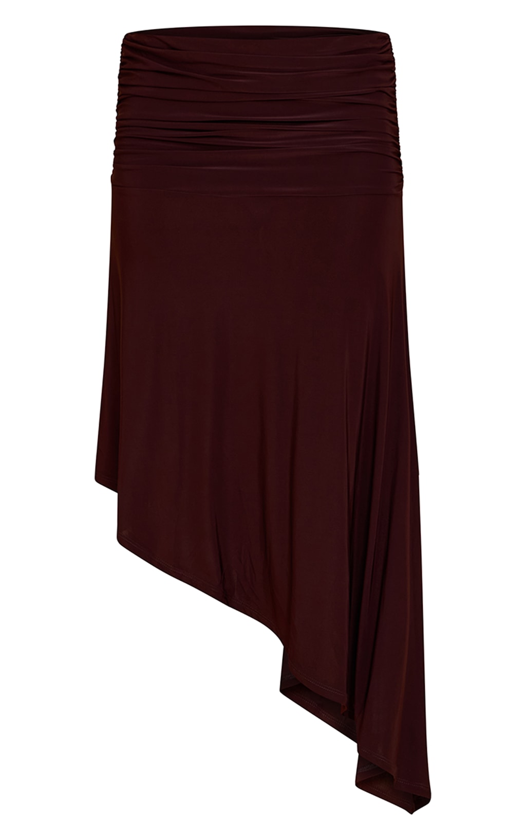 Chocolate Double Layer Asymmetrical Midaxi Skirt | Bottoms | PLT