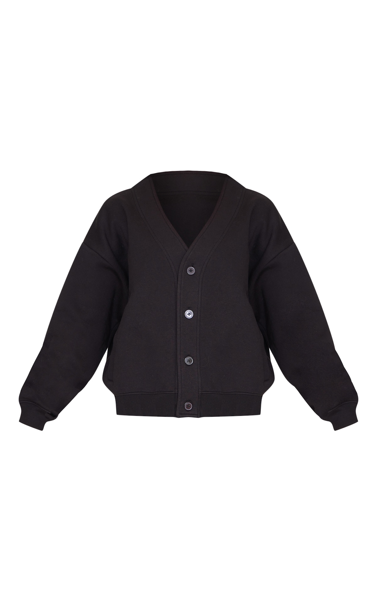Petite Black Button Up Side Pocket Sweatshirt | Petite | PLT
