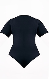 PRETTYLITTLETHING Plus Black Cap Sleeve Bodysuit | Plus Size ...