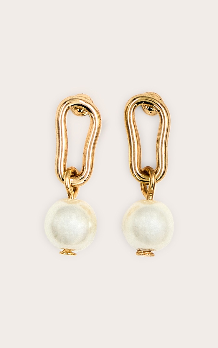 Gold Oval Studs With Pearl Detail | Accessories | PLT