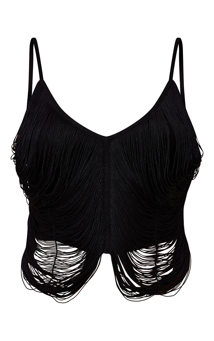 Black Tassel Top | Tops | PrettyLittleThing USA