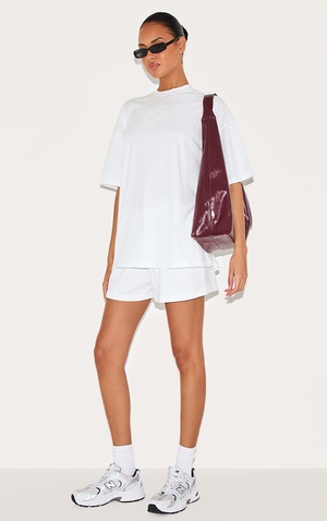 White Cotton Oversized Boxy T-Shirt | Co-ords | PrettyLittleThing AUS