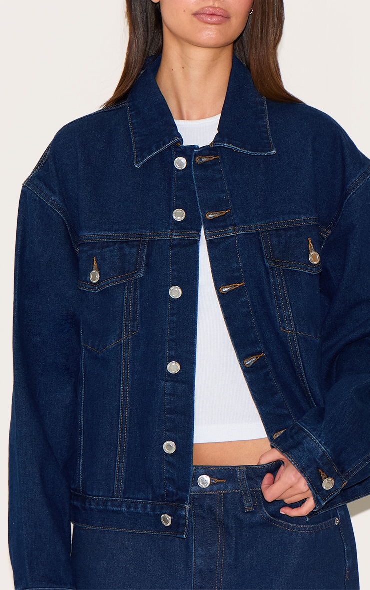 Indigo Oversized Classic Denim Jacket | Denim | PLT