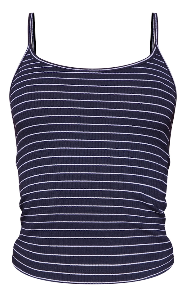 Navy Stripe Rib Cami Top | Tops | PLT