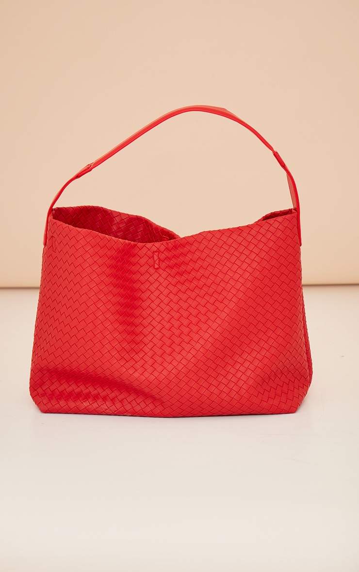 Cherry Red Slouchy Weave Tote Bag | Accessories | PLT