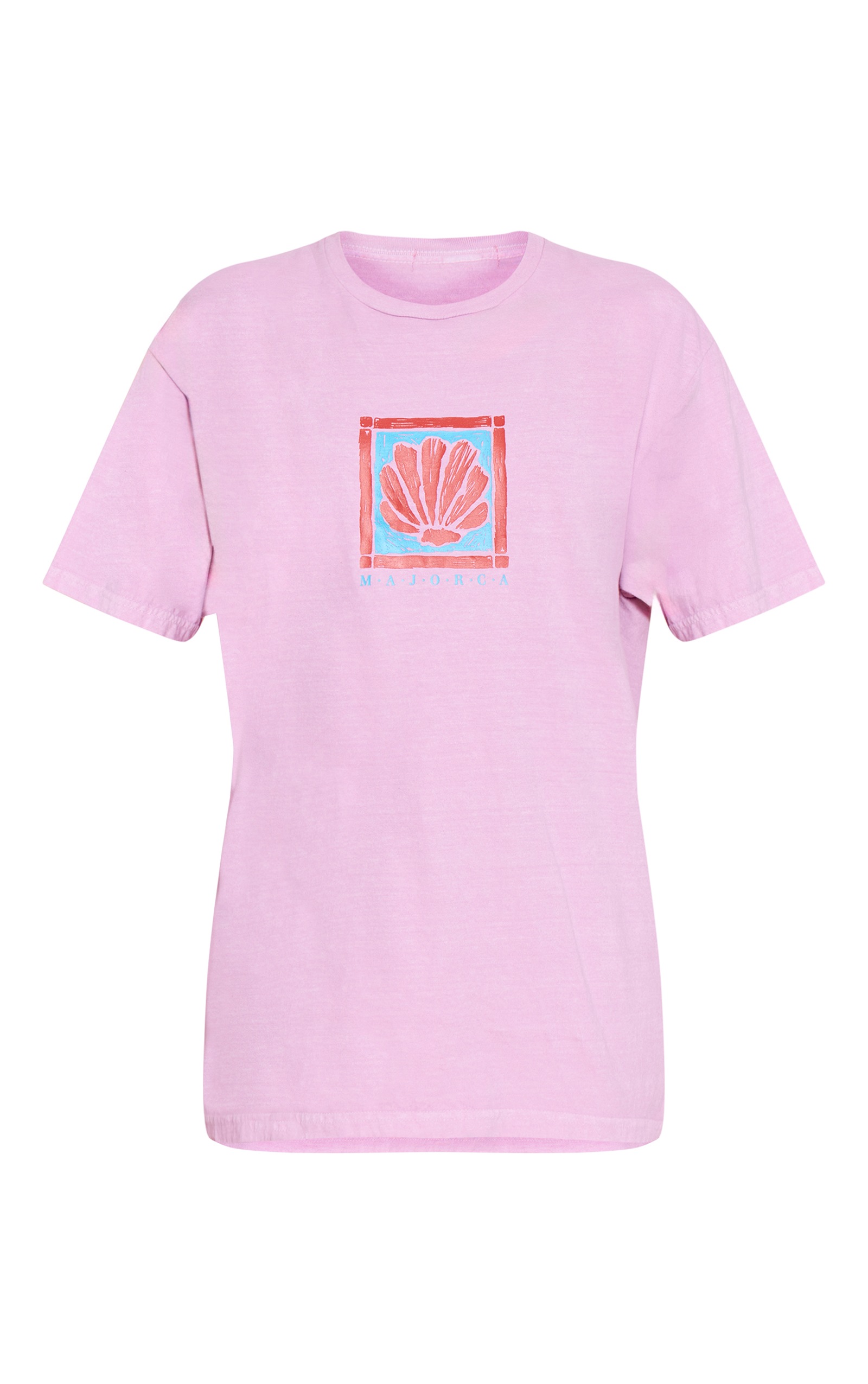 Baby Pink Majorca Shell Graphic Oversized T-shirt | Tops | PLT