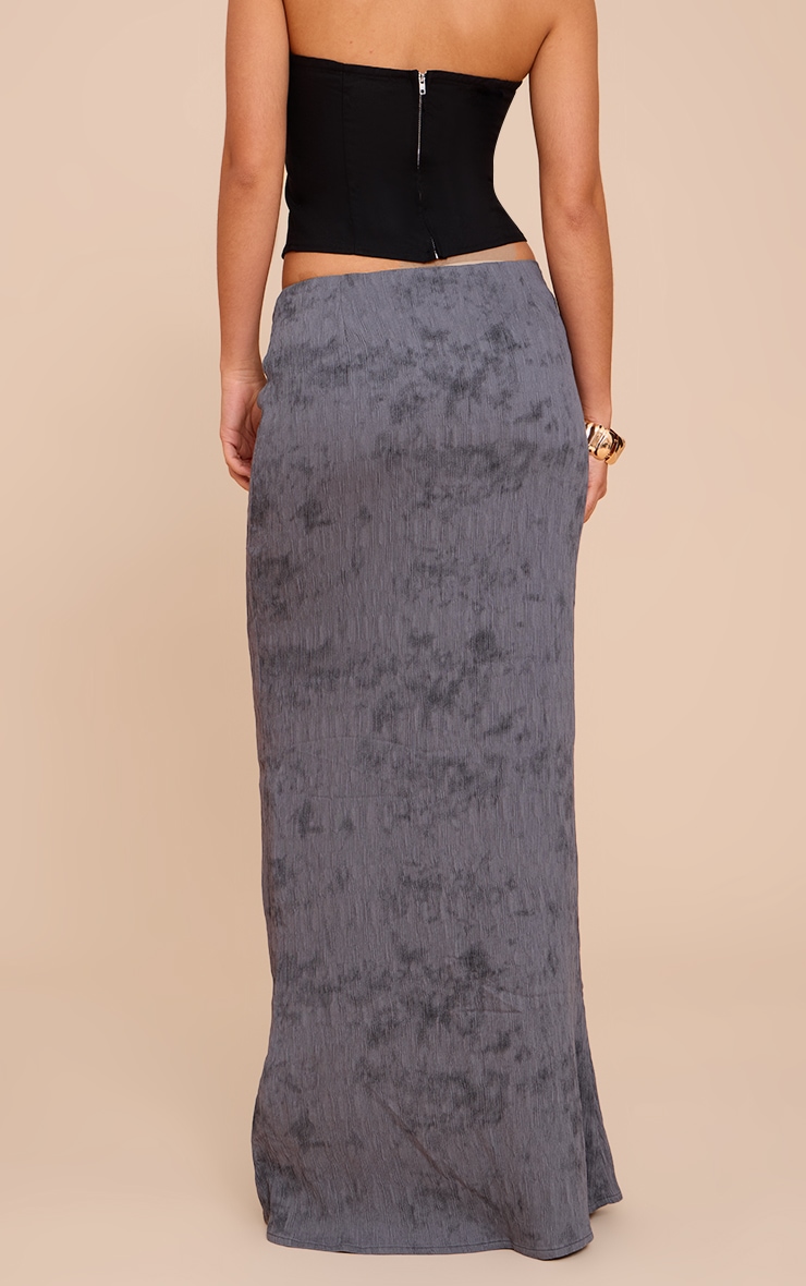 Charcoal Textured Printed Maxi Skirt | Bottoms | PLT