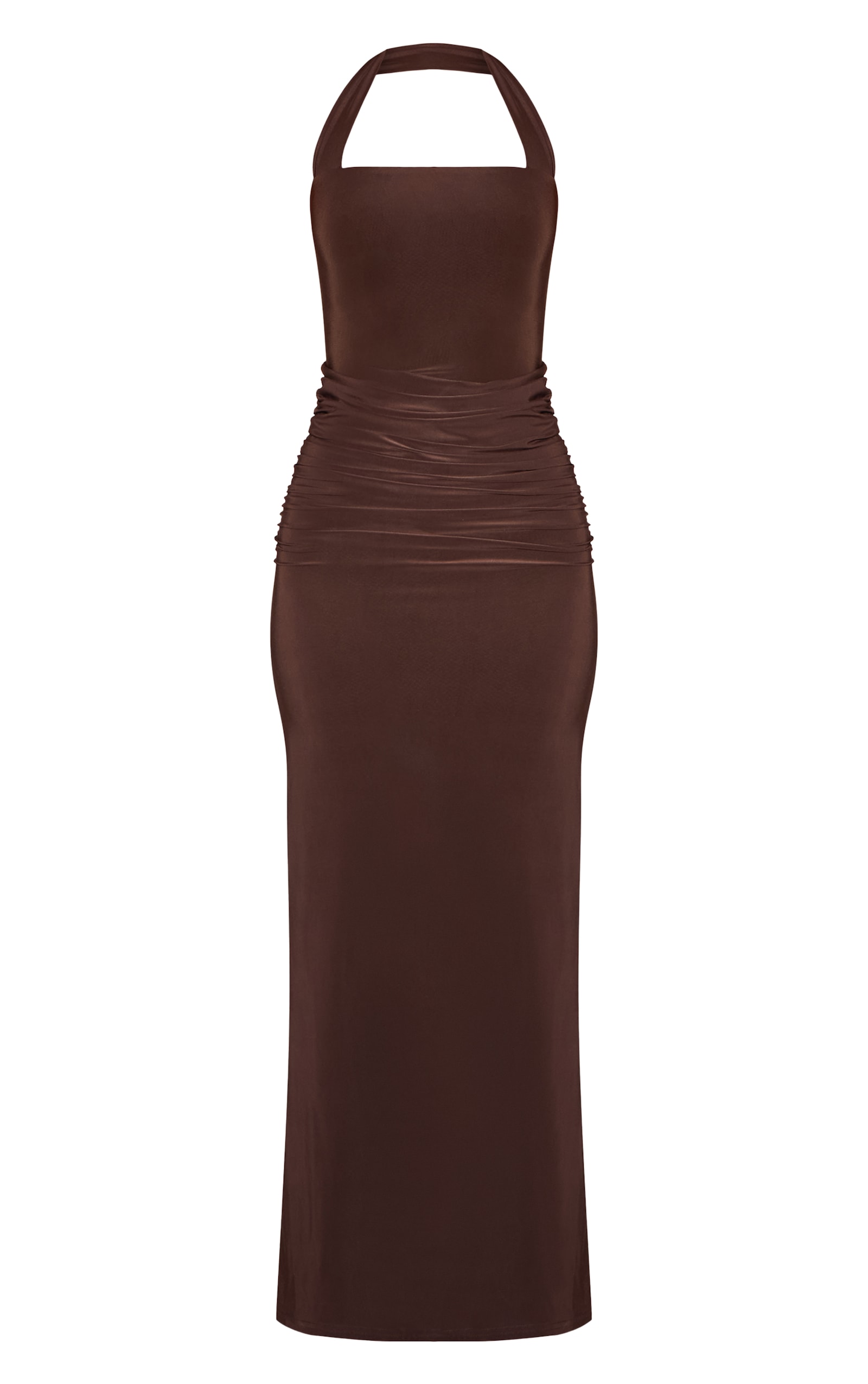 Chocolate Double Layer Square Drape Dress | Dresses | PrettyLittleThing USA