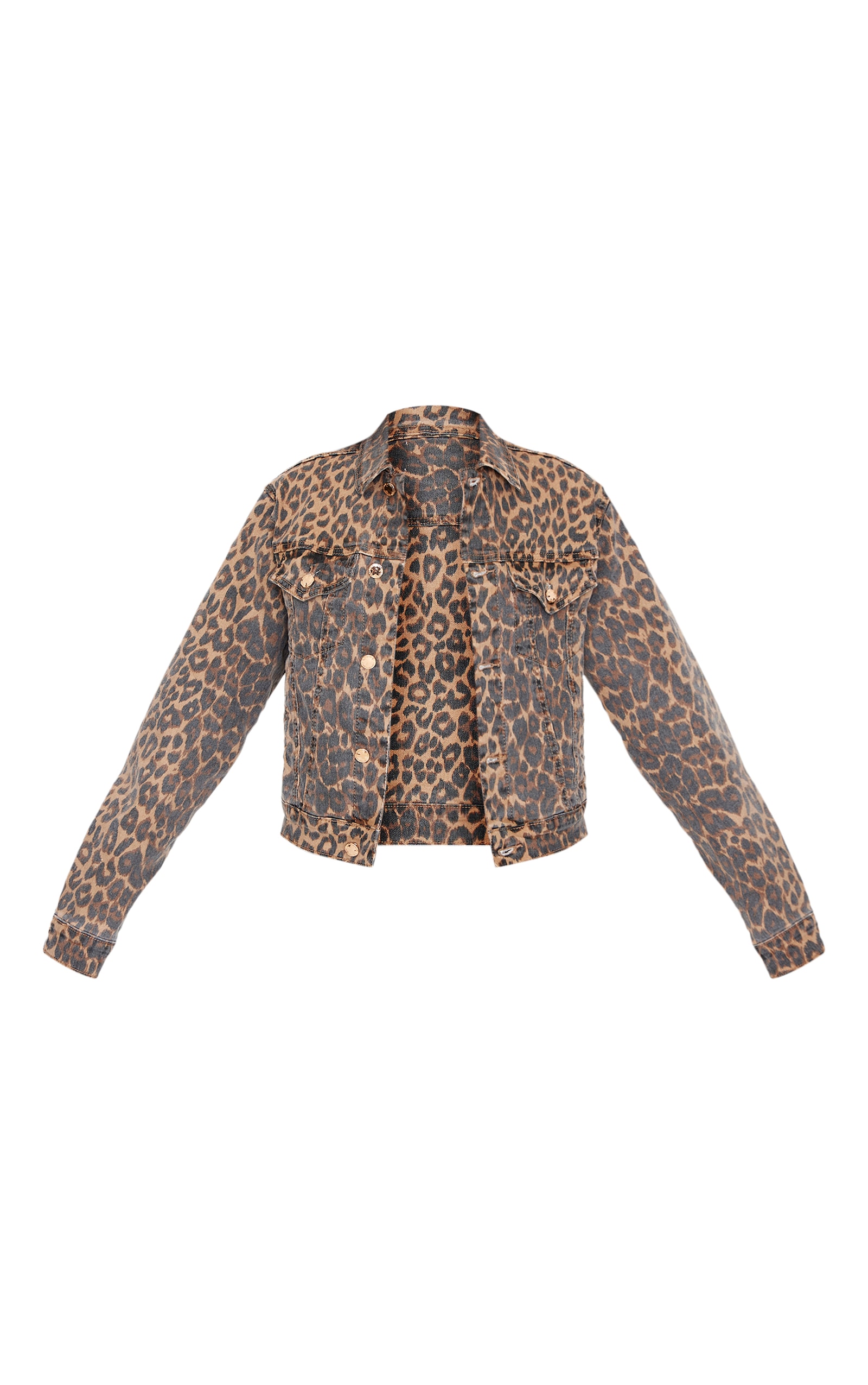 Brown Leopard Print Denim Jacket | Denim | PLT