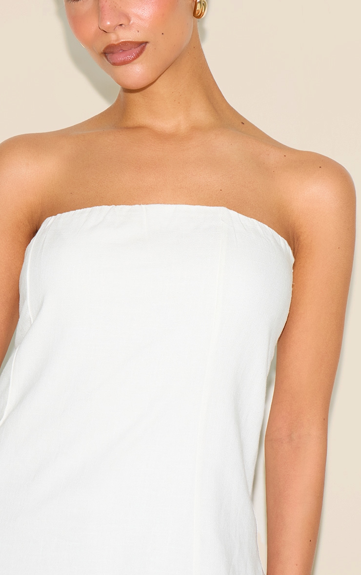 Petite White Lightweight Bandeau Long Line Top | Petite | PLT