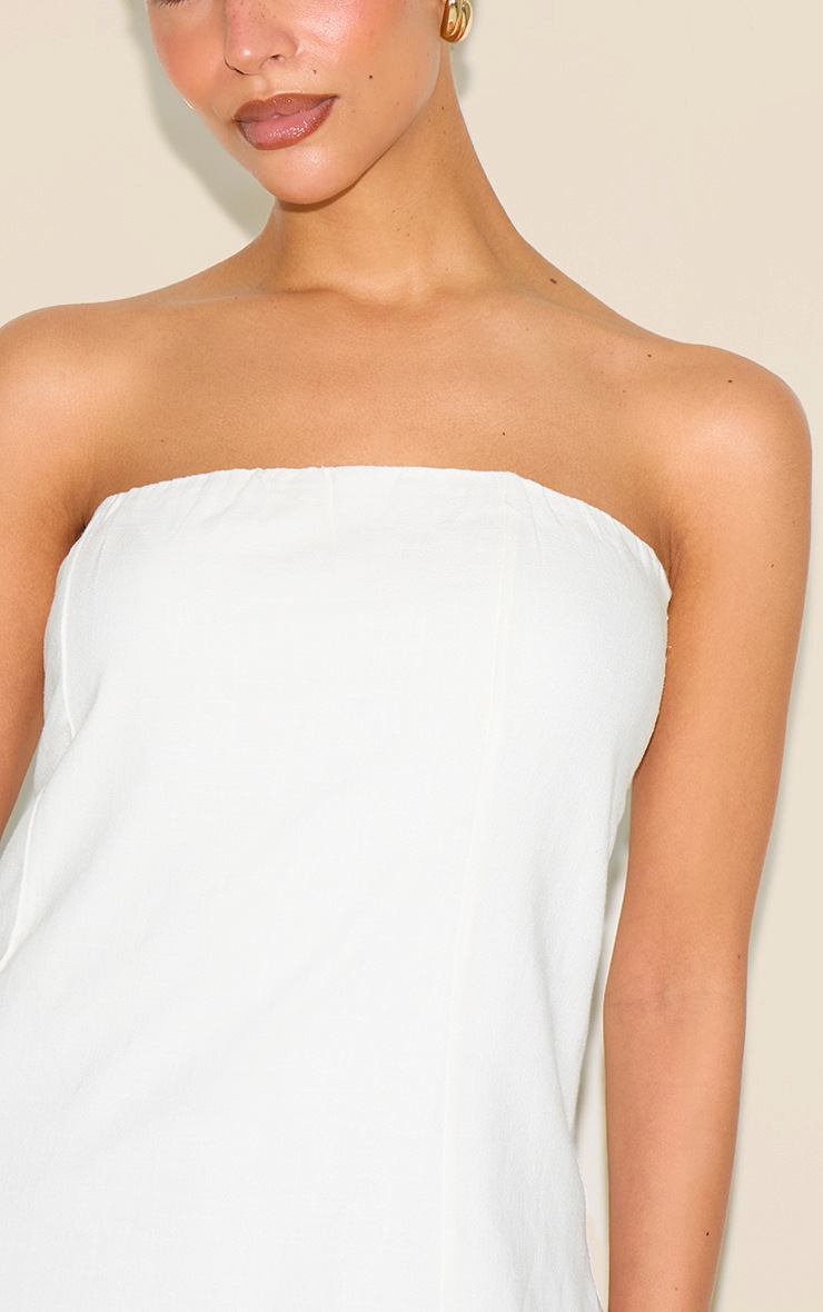 Petite White Lightweight Bandeau Long Line Top | Petite | PLT
