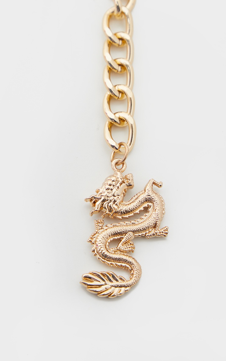Gold Dragon Pendant Chain Belt | Accessories | PrettyLittleThing USA