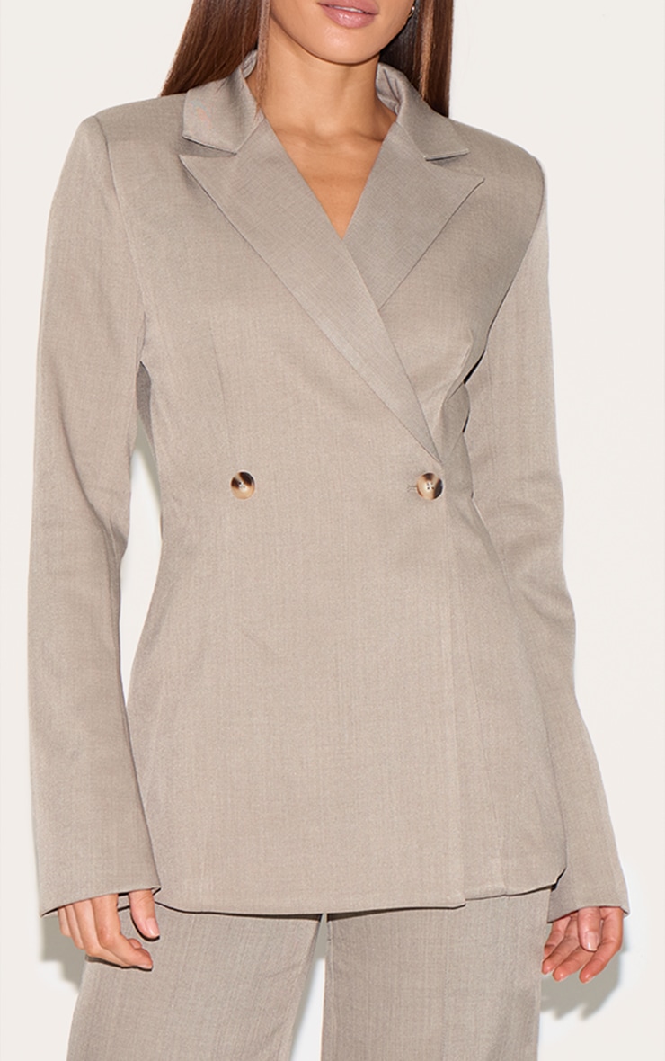 Tall Mocha Tailored Cinched Waist Fitted Blazer | Tall | PrettyLittleThing