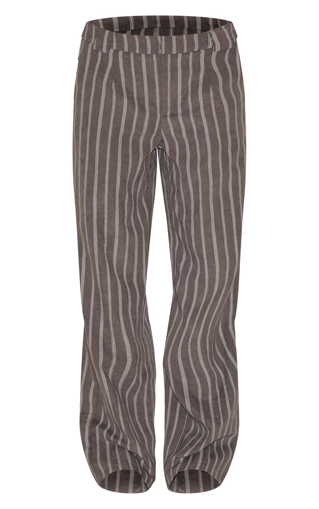 Charcoal Pinstripe Peach Skin Tailored Pants | Bottoms | PrettyLittleThing USA