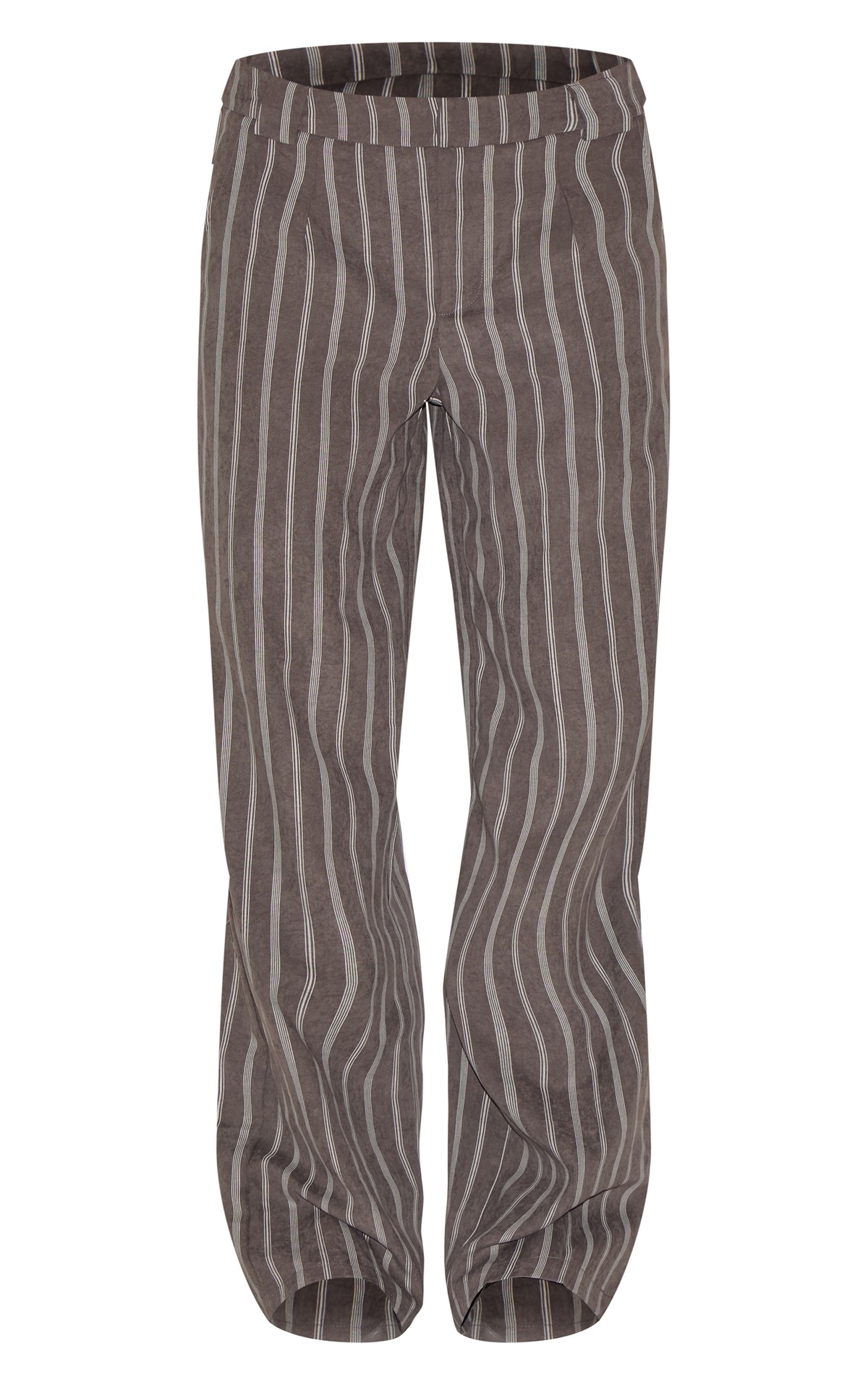 Charcoal Pinstripe Peach Skin Tailored Pants | Bottoms | PrettyLittleThing USA