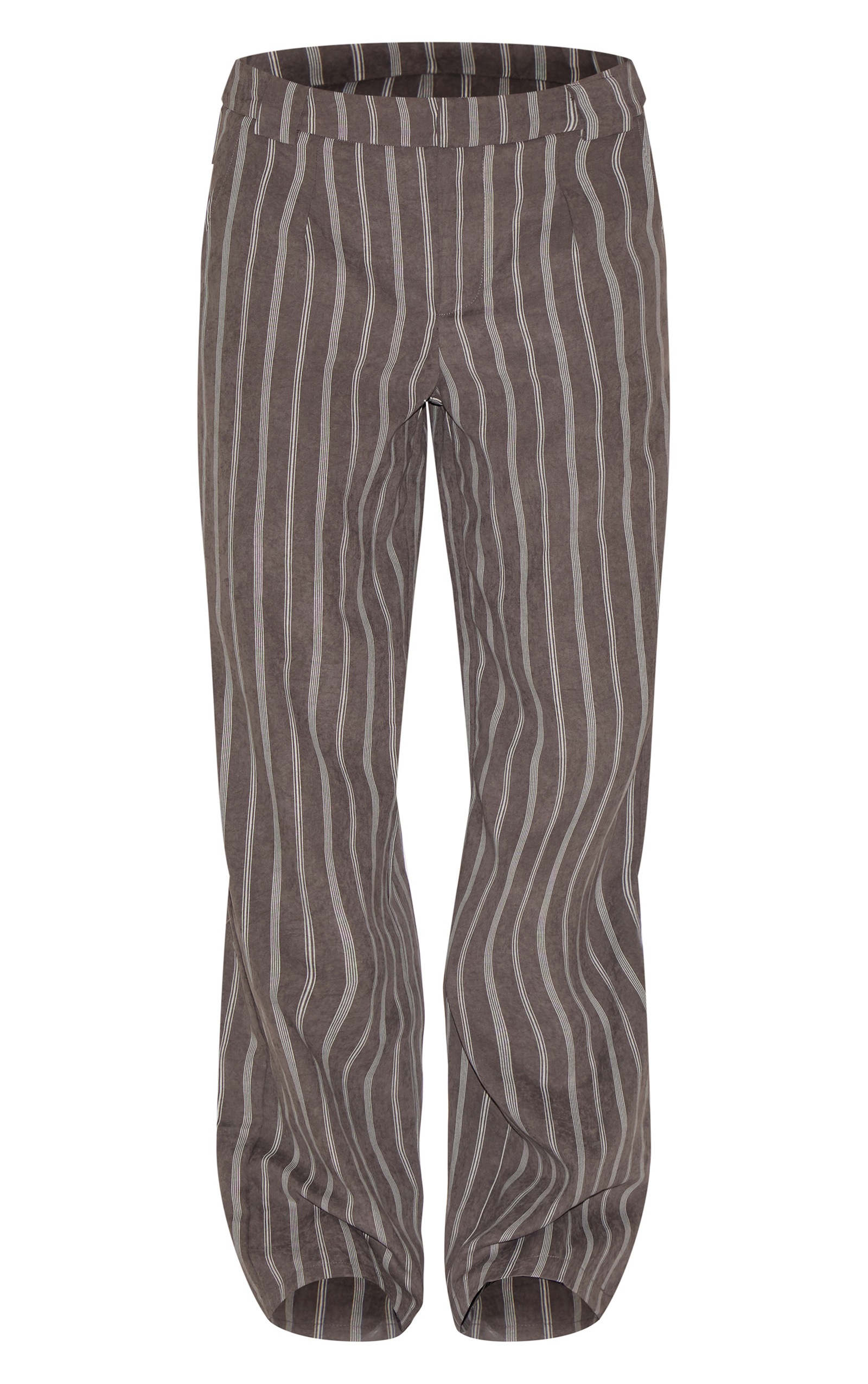 Charcoal Pinstripe Peach Skin Tailored Pants | Bottoms | PrettyLittleThing USA