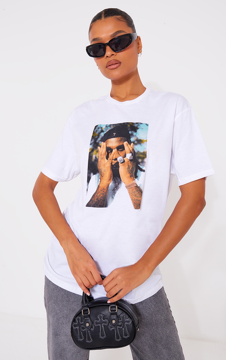 T-shirt Blanc Imprimé Burna Boy | Tops | PLT FR