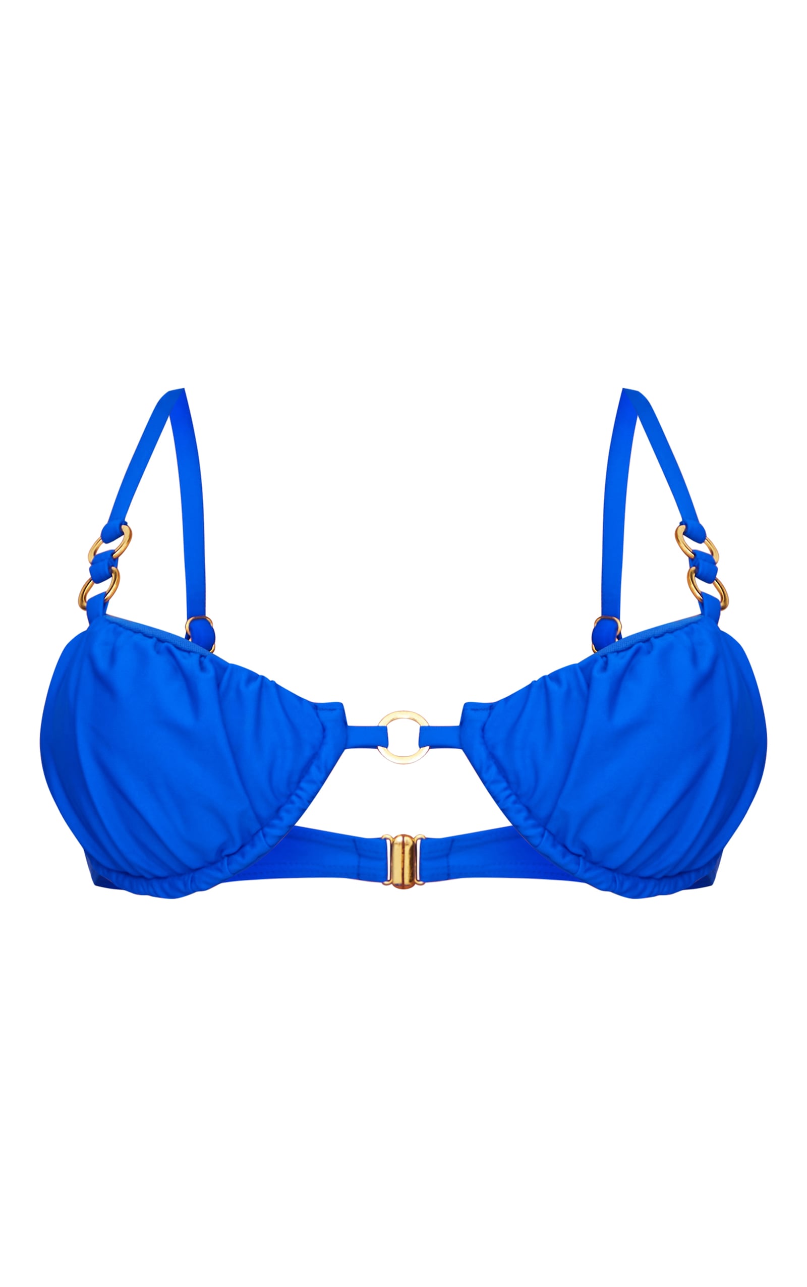 Cobalt Underwired Ruched O Ring Bikini Top | Swimwear | PLT
