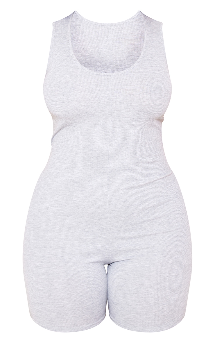 Shape Grey Blue Rib Sleeveless Unitard | Shape | PLT