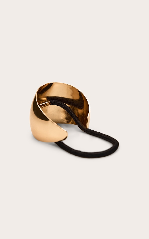Gold Oversized Metal Detail Hair Bobble | Accessories | PLT