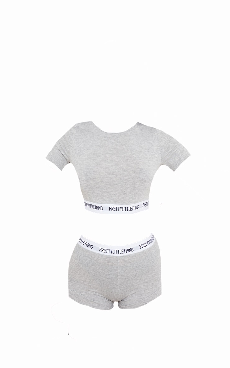 PRETTYLITTLETHING Tape Grey Shorts PJ Set | Lingerie & Nightwear | PLT USA