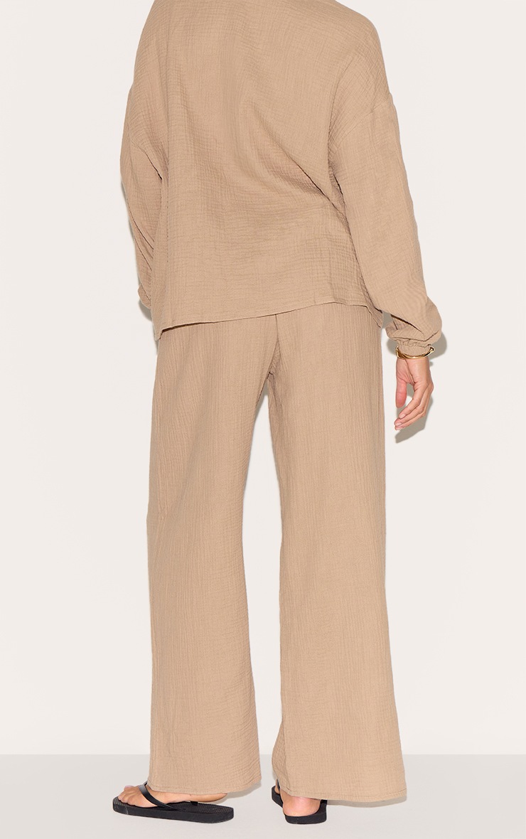 Petite Mushroom Cheesecloth Textured Wide Leg Pant | Petite ...