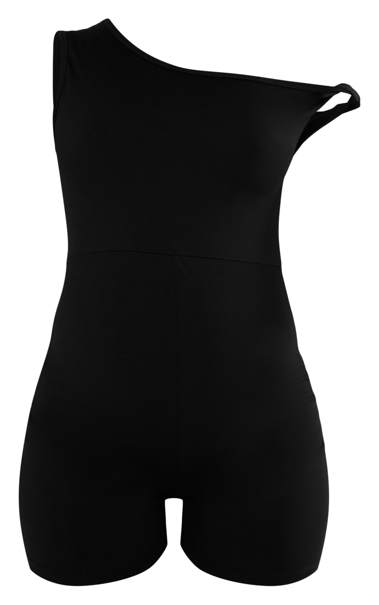 Maternity Black Slinky Off The Shoulder Unitard | PrettyLittleThing