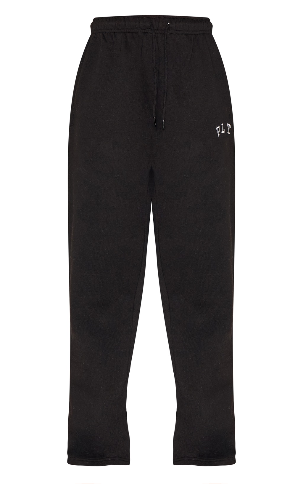PLT Black Logo Print Oversized Wide Leg Joggers | Athleisure | PLT