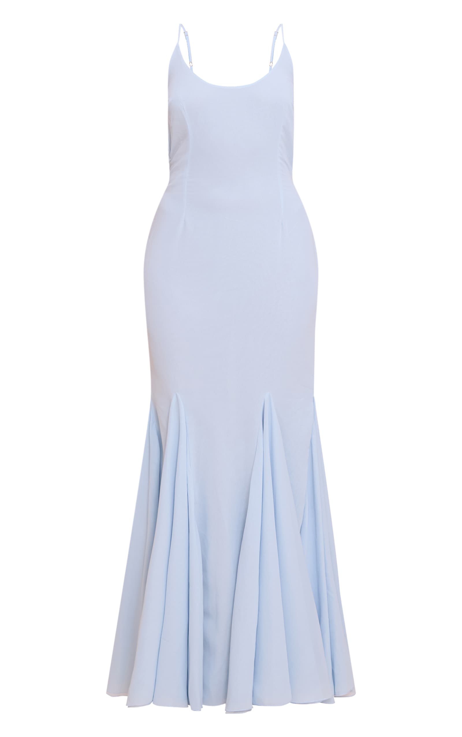 Pale Blue Chiffon Cowl Back Sleeveless Maxi Dress | Dresses | PLT