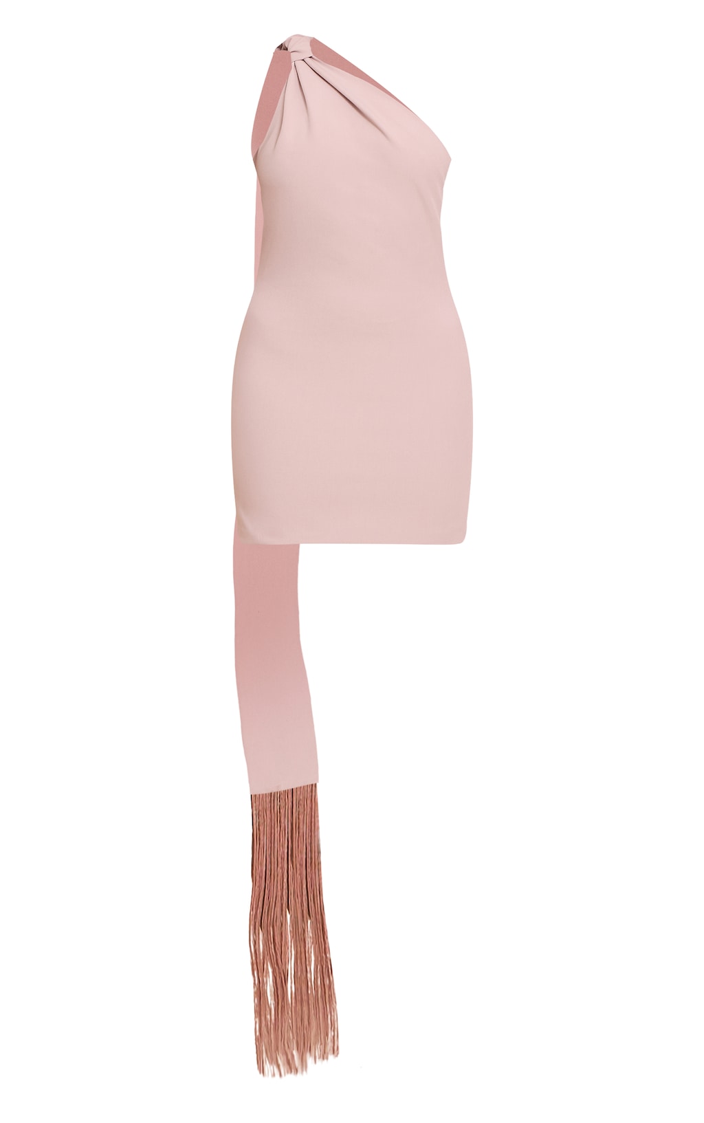 Taupe Woven Fringe Scarf Detail Mini Dress | Dresses | PLT