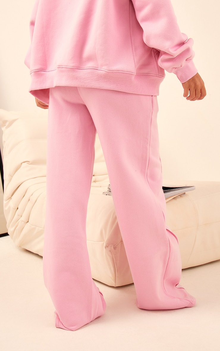 Light Pink Oversized Wide Leg Seam Sweatpants | Sweat ...