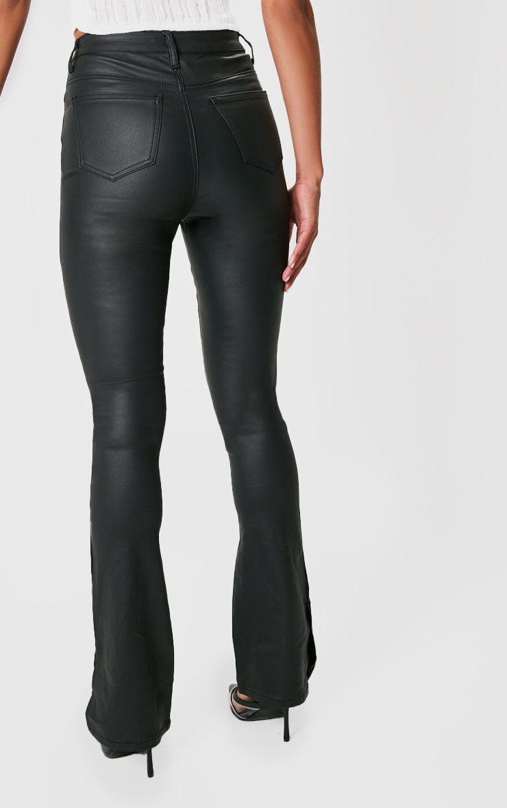 Coated Denim Split Hem Flares | Denim | PrettyLittleThing