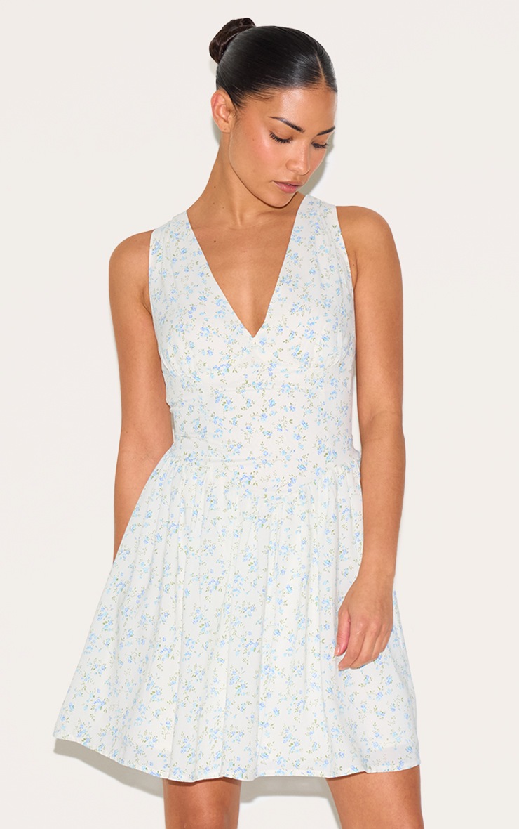 Petite White Floral Detail Mini Shift Dress | Petite | PLT