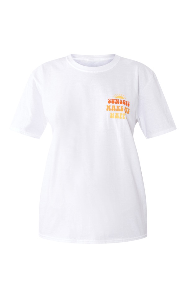 White Sunset Printed T Shirt | Tops | PLT