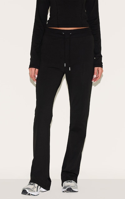 Black Cotton Seam Detail Mid Rise Skinny Flares | Co-ords | PLT USA